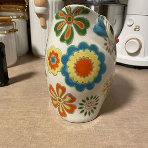 Pier 1 | Art | Pier Hand Painted Yellow And Blue Ceramic Owl Vase Or ...
